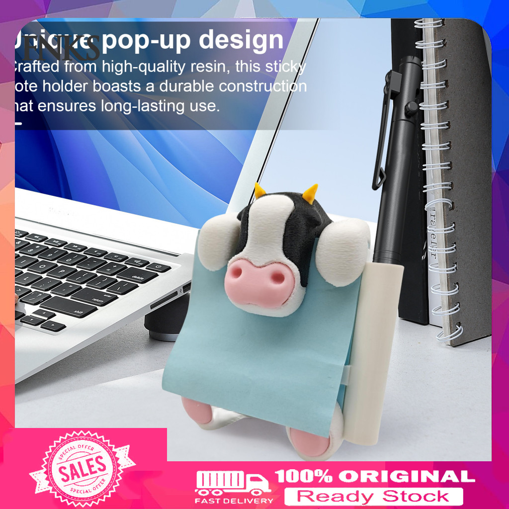 [Ready stock] Pop-up Sticky Note Holder Adorable Cow Sticky Note Holder ...
