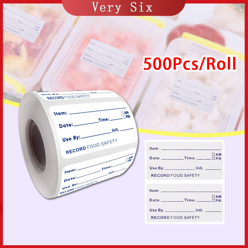 500Pcs/Roll Food Safety Date Sticker Freezer Food Labels Self-Adhesive ...