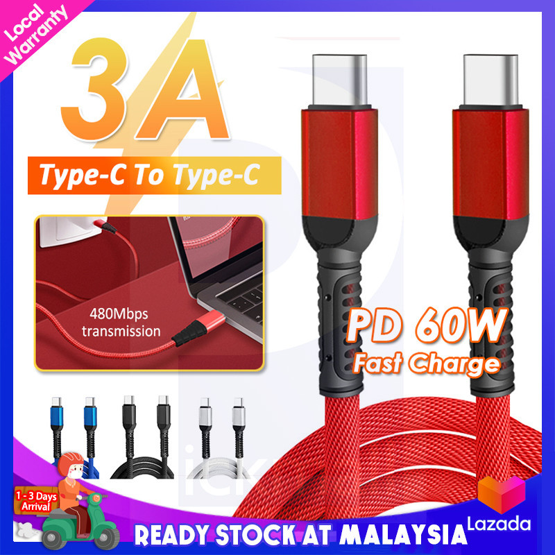 Fast Charge USB Type C to USB Type C Cable 60W PD Cable 4K Cable QC 3.0 ...