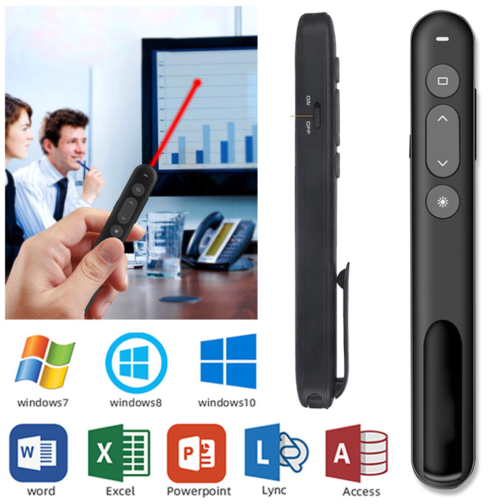 Wireless 2.4GHz USB PPT Presentation Pointer Laser Clicker Powerpoint ...