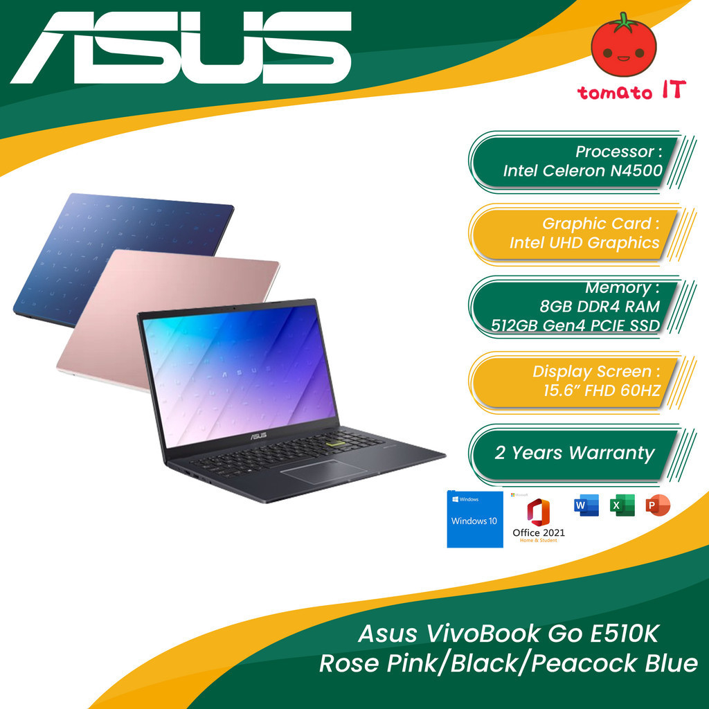 ASUS Vivobook Go E510K-AEJ732WS (Intel Celeron N4500/8GB DDR4/512GB ...