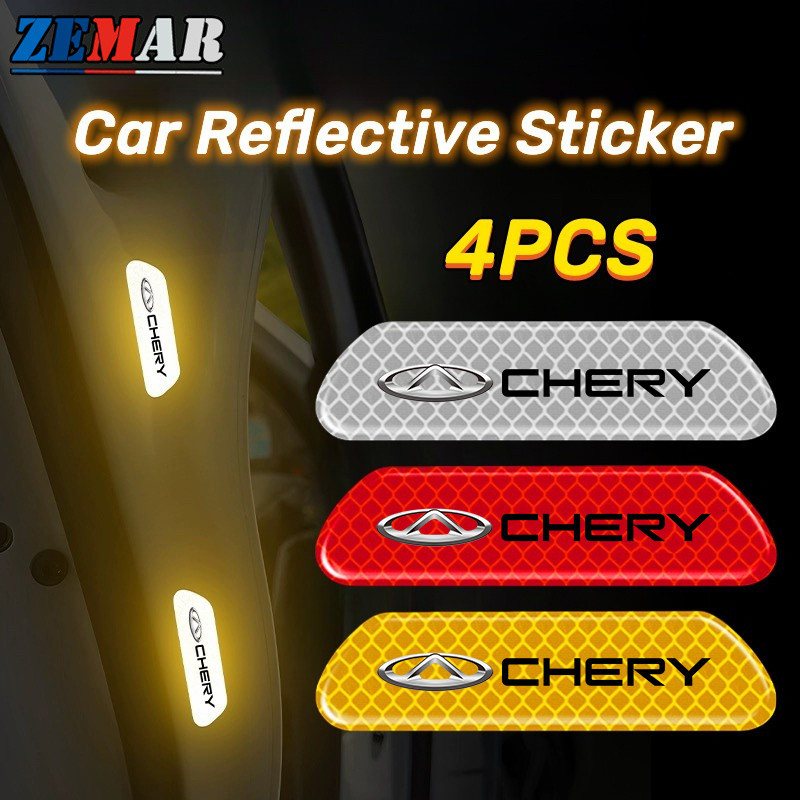 4Pcs Chery Car Door Reflective Sticker Scratch Protection Sticker ...
