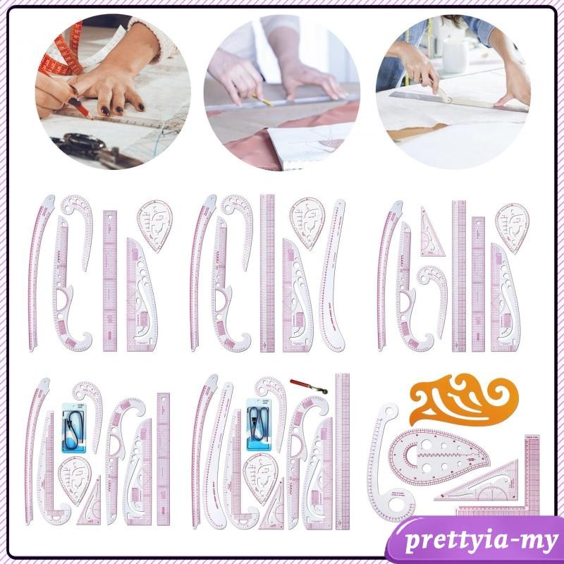 [PrettyiaMY] Sew French Curve Ruler Set Metric Rulers Set Bendable ...