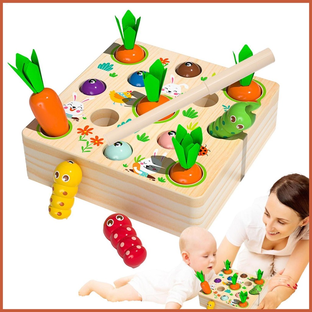 Carrot Sorting Game Educational Matching Puzzle Baby Toy Fun Wooden ...