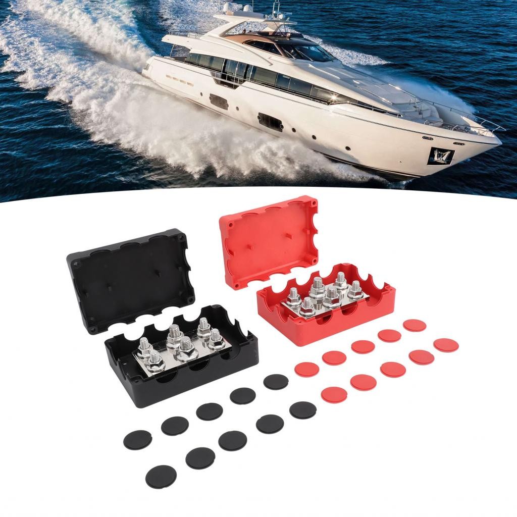 Flyingshop 2Pcs Heavy Duty Power Distribution Block 500A Waterproof ...