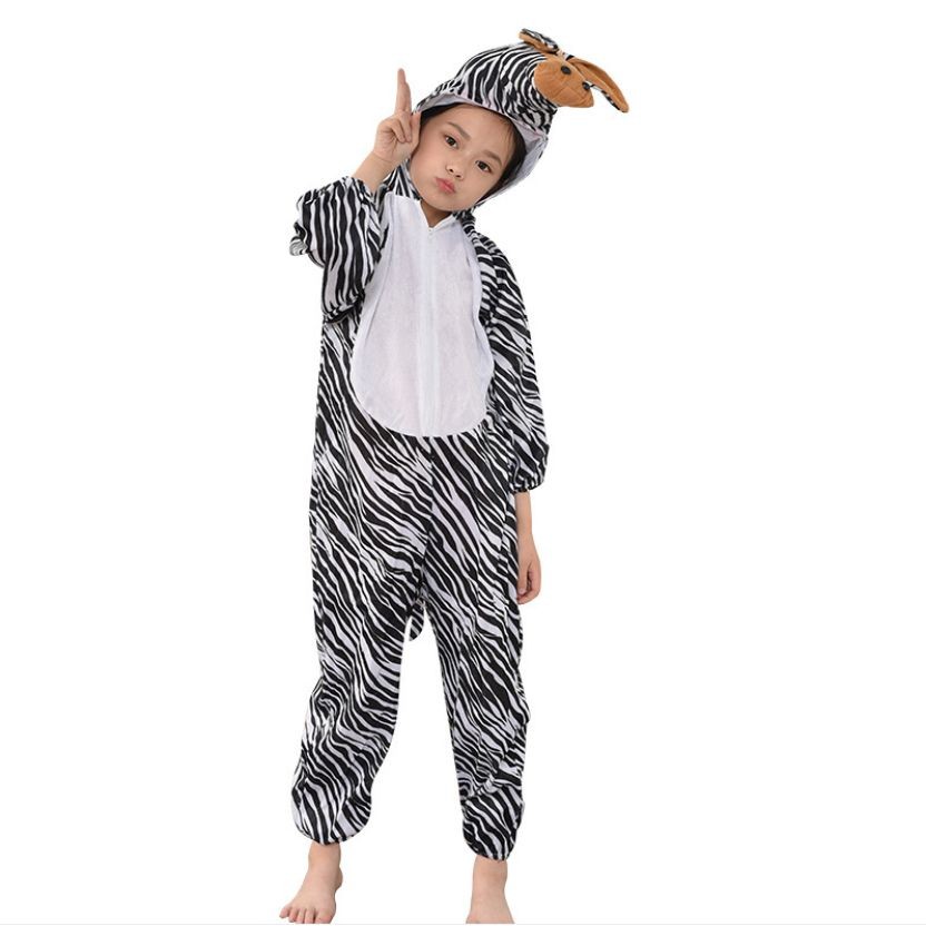(Size for Children and Adults) Cool thin fabric Zebra Cosplay Costume ...