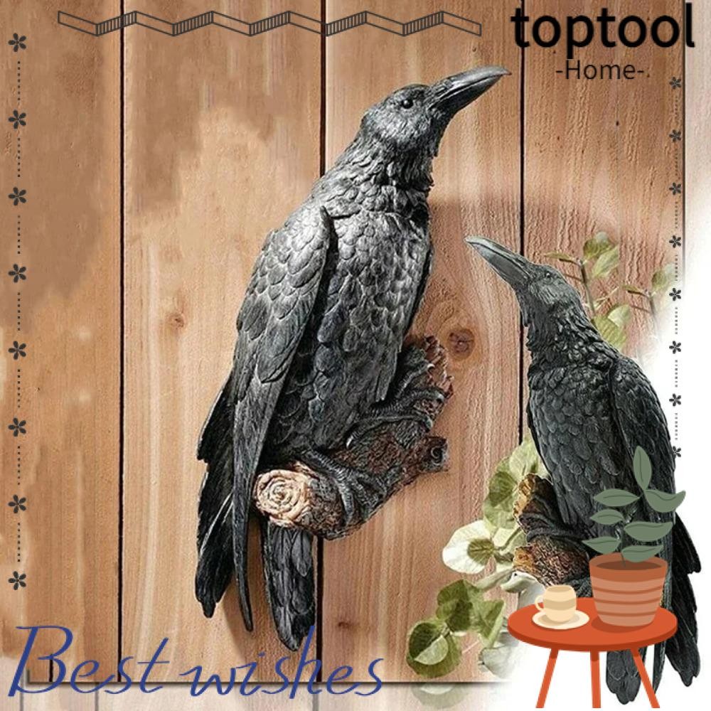 TOPTOOL Fake Raven, Animal Decoration Creative Bird Crow Sculpture ...