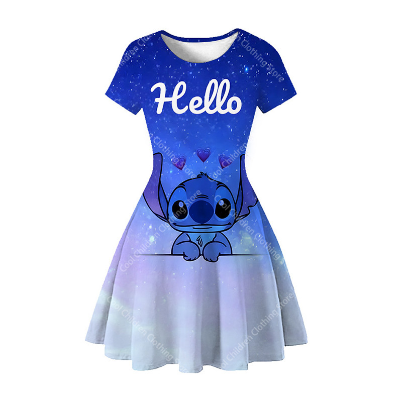 MINISO Disney Stitch Princess Party Dress Up For Girls Tshirt Sress ...