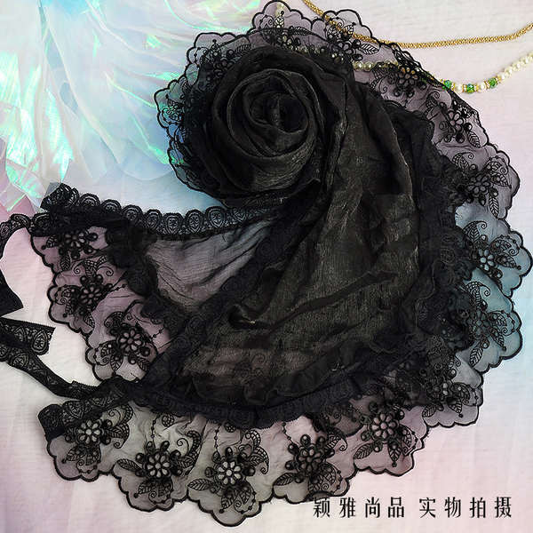 tudung si comel tudung jasmine selendang bahu lace Soft Embroidered ...
