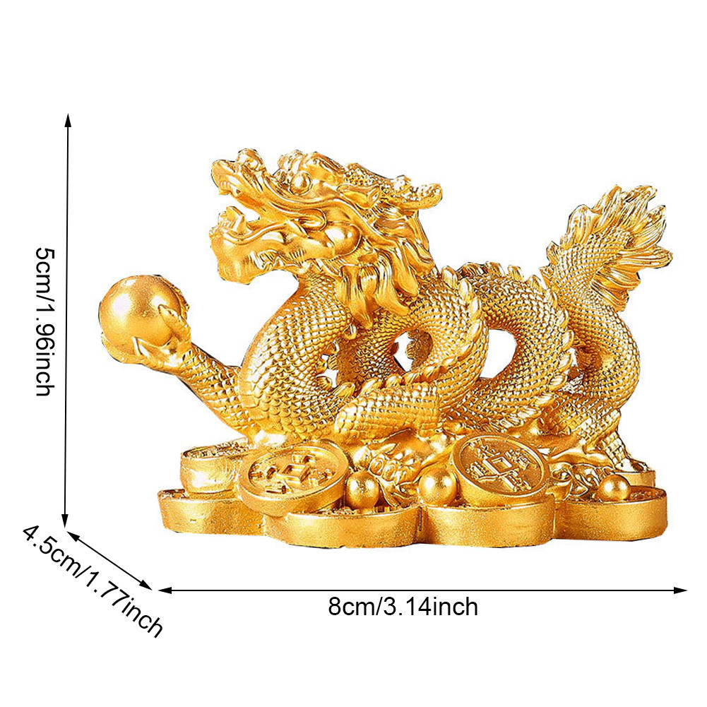 AU 2024 Feng Shui Dragon Statue Resin Money Dragon Model Good Luck for ...