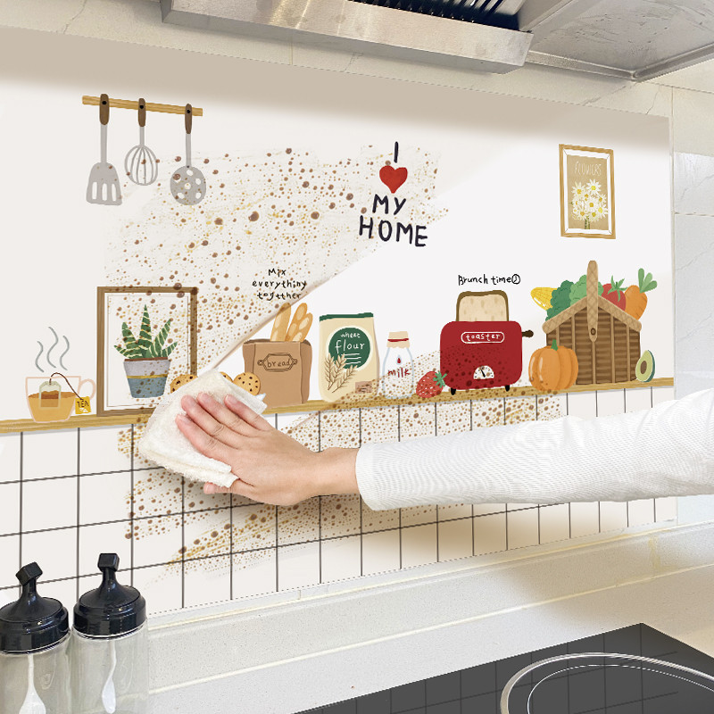 Pelekat Kalis Minyak Dapur untuk Dapur dan Dinding, Kertas Dinding ...