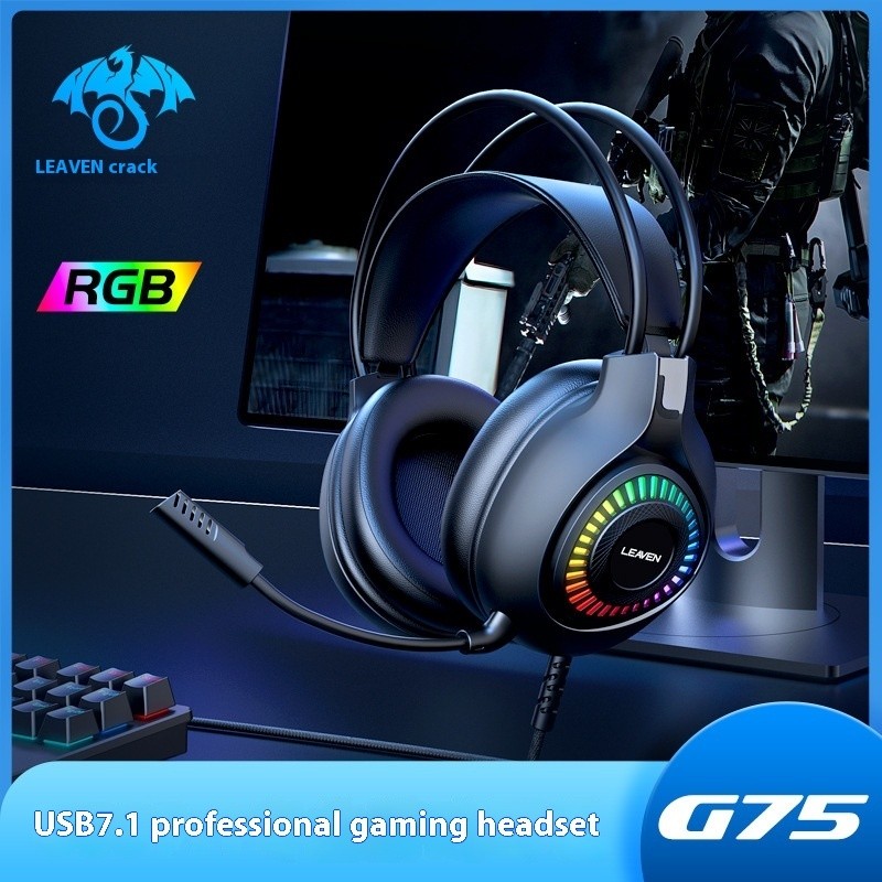 Gaming Headset 7.1 Channel Luminous RGB Wired Over-Ear Suitable for PC ...