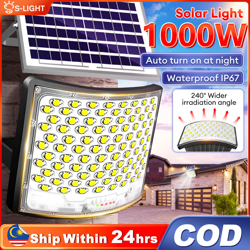 Lampu Solar Light Outdoor Lighting 1000W Curved Surface LED Solar ...