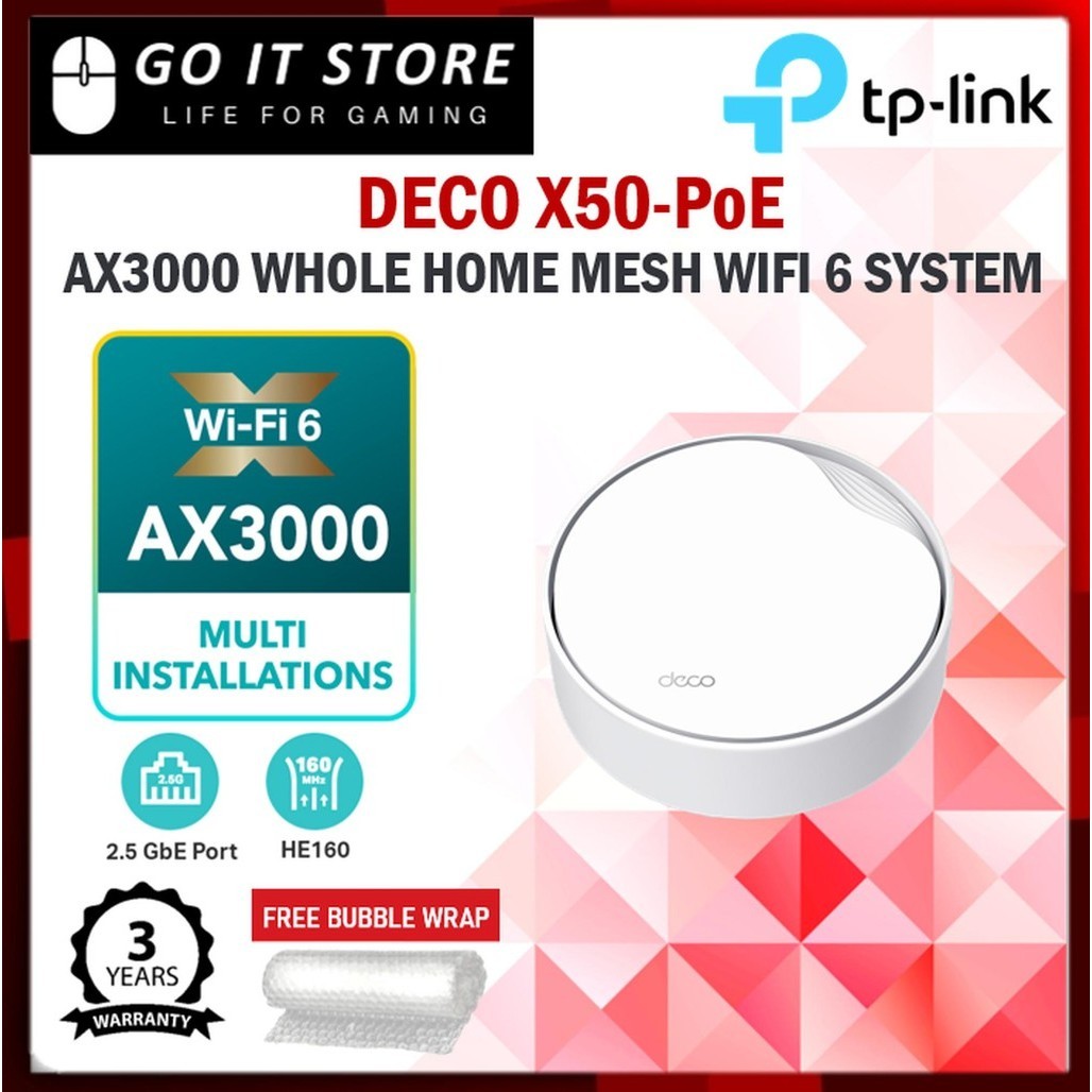 TP-Link Router Deco X50 POE AX3000 WiFi 6 Whole Home Wireless Mesh ...