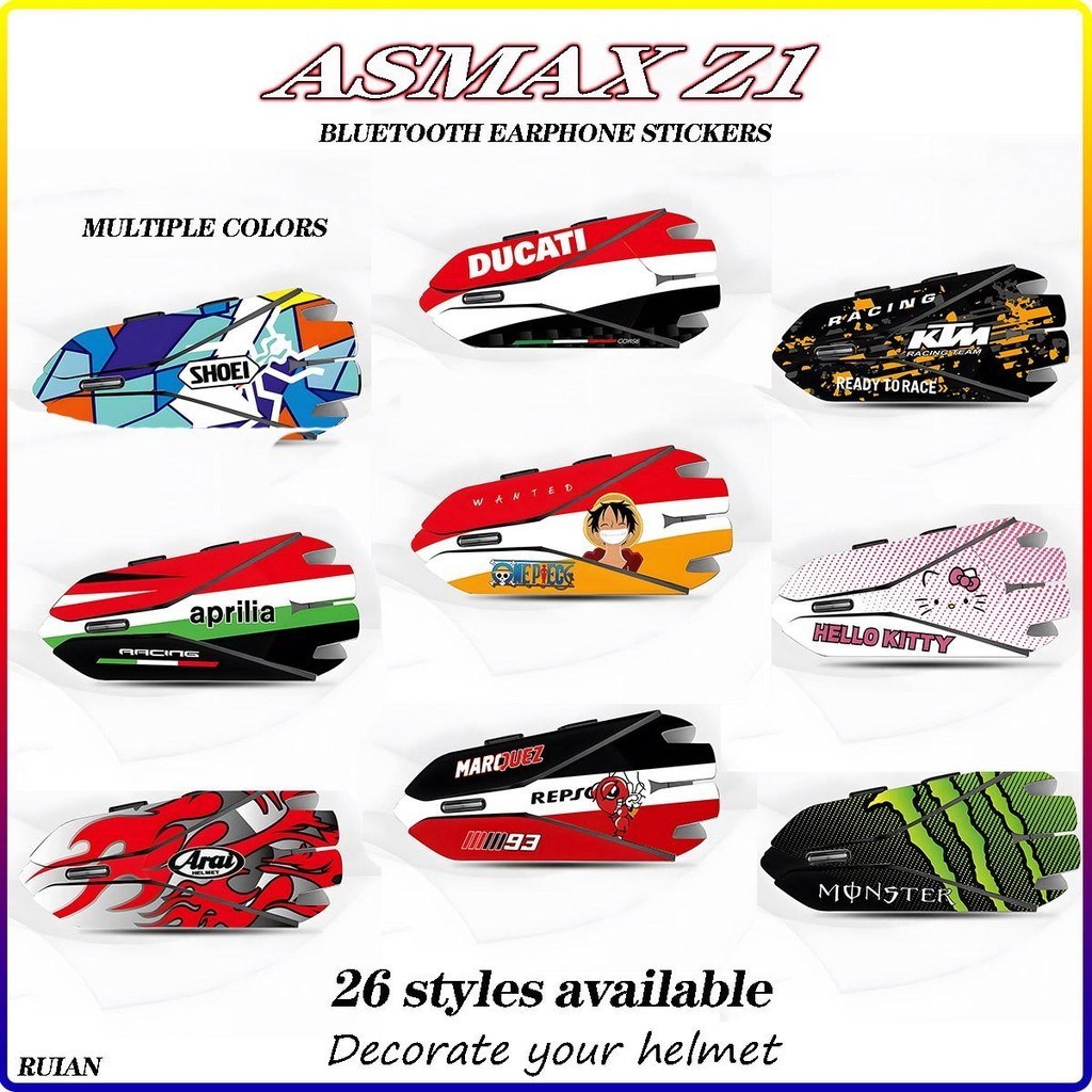 Bluetooth Headset Colorful Stickers for ASMAX Z1 Modification Bluetooth ...