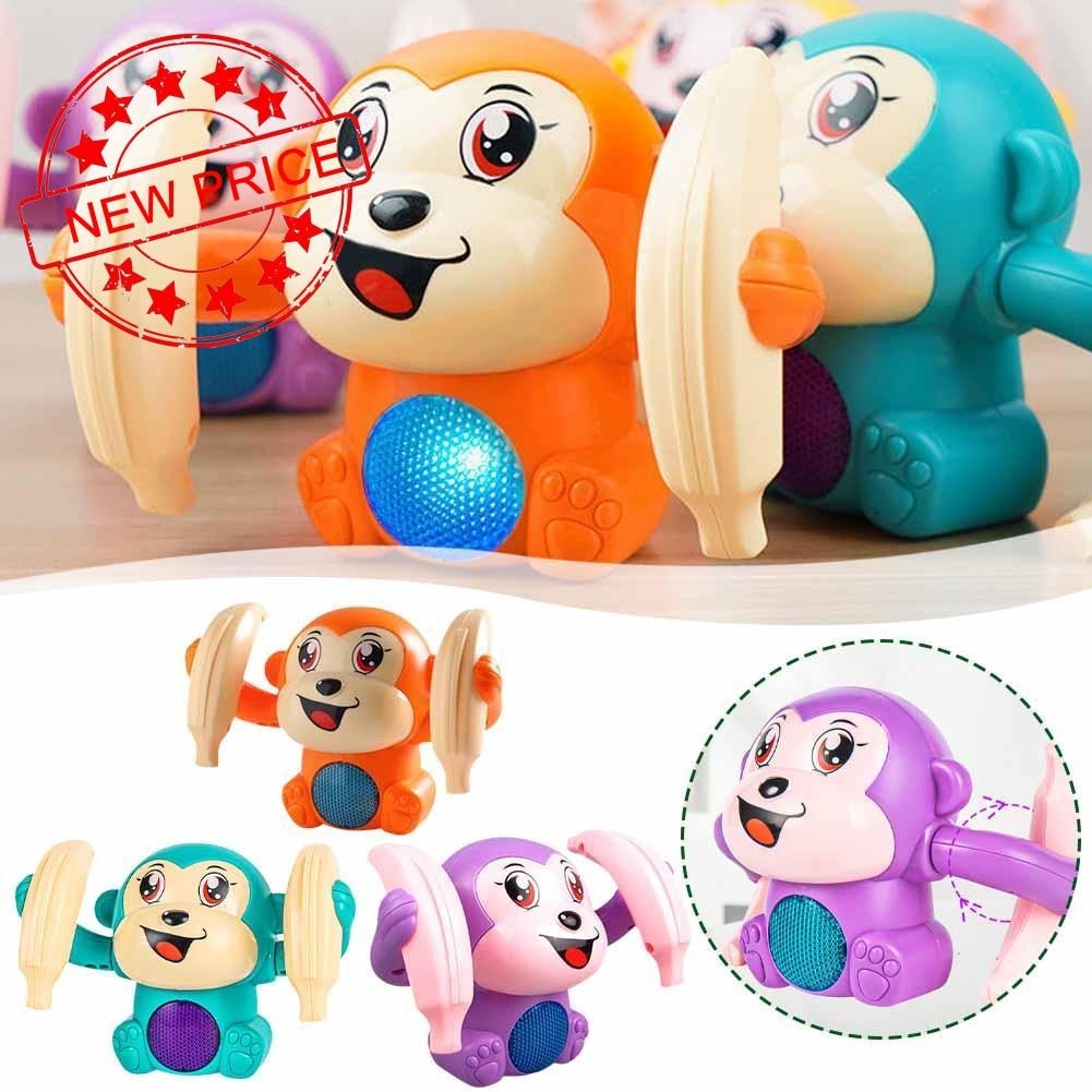 Electric Baby Toys Tumbling Rolling Monkey Light Music Toys Control ...
