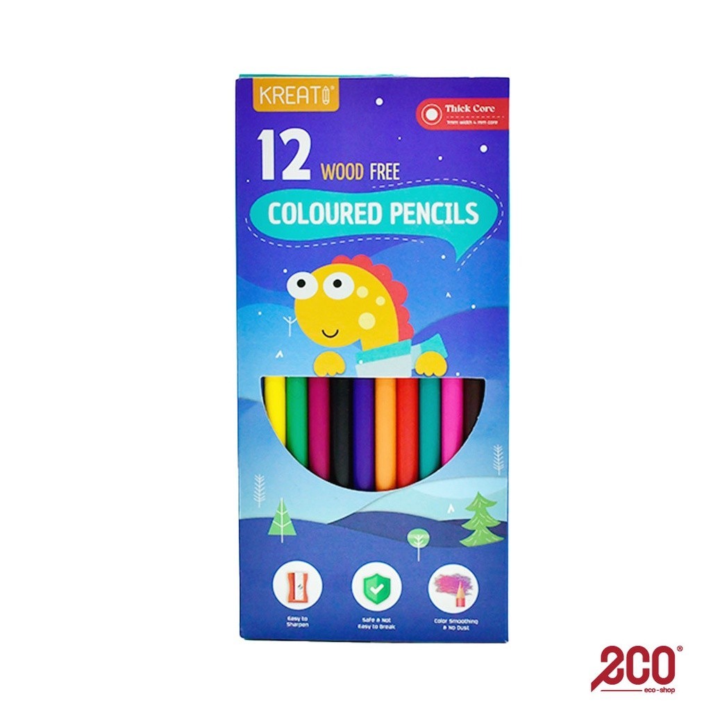 Kreati Colour Pencils (Long) 12pcs/pack - - AE-L009-T05-11 | Shopee ...