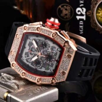 Richard Bucket Shape Fashion Men's Three-Hand Stopwatch Watch | Shopee ...