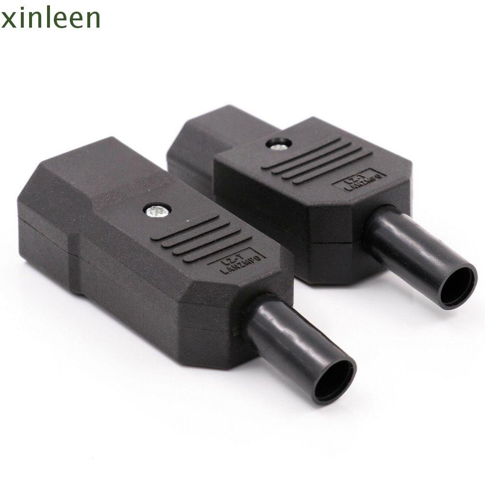 XINLEEN Straight Cable Plug IEC Rewirable 3 Pin Socket Plug Female&male ...