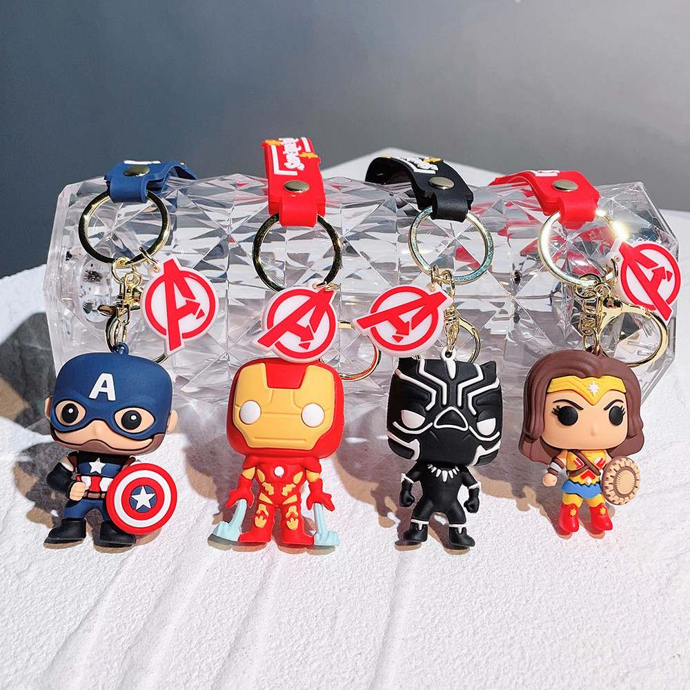 Venom Keychains Cute Deadpool Silica Gel Keyrings Cartoon Avengers ...