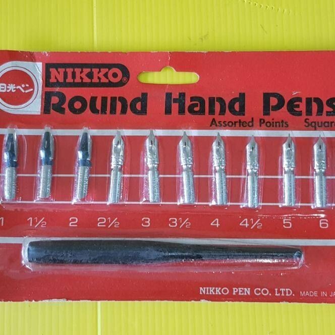 Nikko Round Hand Pens Assorted Points Square Dip Pen for Cartoons/Hand ...