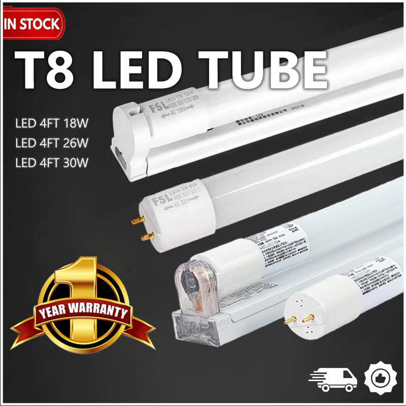T8 LED Tube Ceiling Light Office Lighting 4FT Casing Fitting Bracket ...