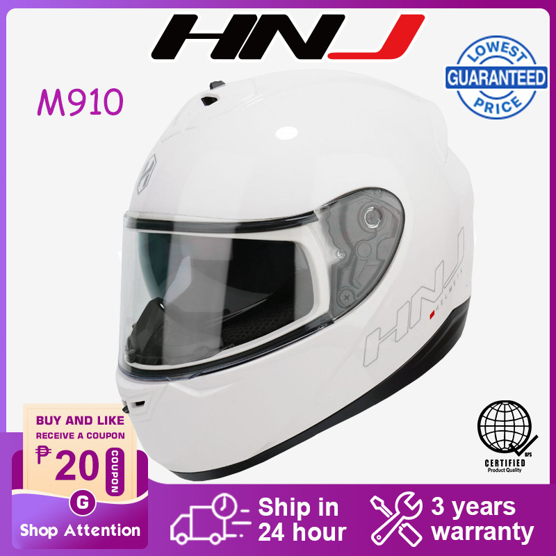 HNJ M910 Full Face Dual Visor Plain and with Design Color Motorcycle ...