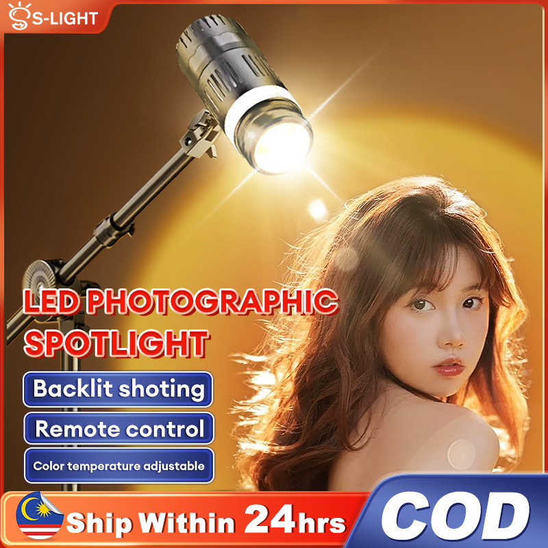 LED Zoom Spotlight Lampu Studio Video Fill Lighting Hair Light Portable ...