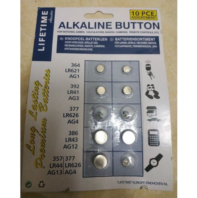 1 set 10pc Bateri Jenis Butang Pelbagai Saiz Aksesori Gajet Jam Dan ...