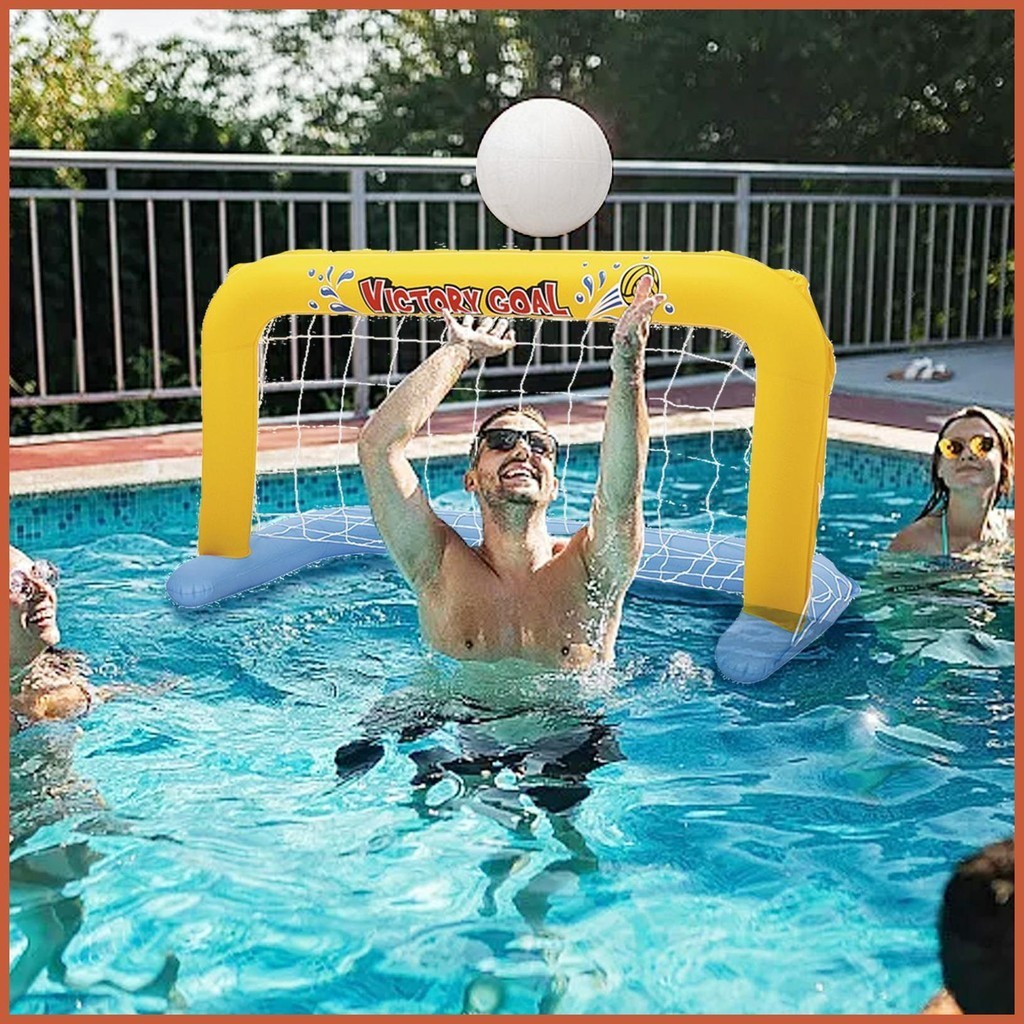 Inflatable Water Polo Goal Fun Water Games Swimming Pool Toys Floating ...