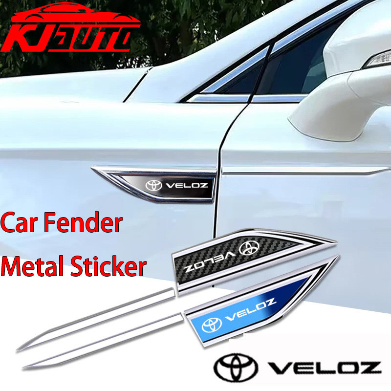 2pcs/Set Toyota Veloz Car Fender Metal Sticker Exterior Decorative ...