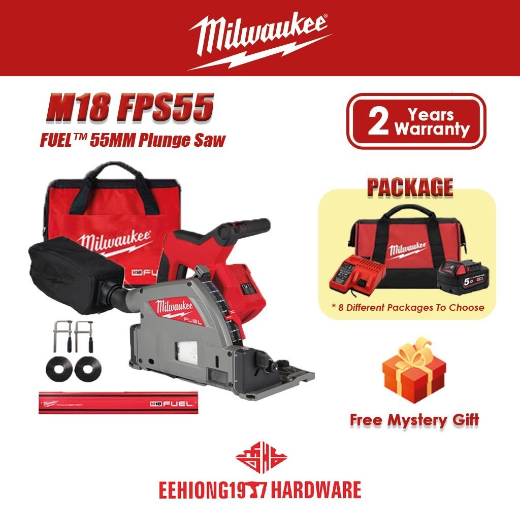 MILWAUKEE M18 FPS55 FUEL™ 55MM Cordless Plunge Saw Track Saw With Guide ...