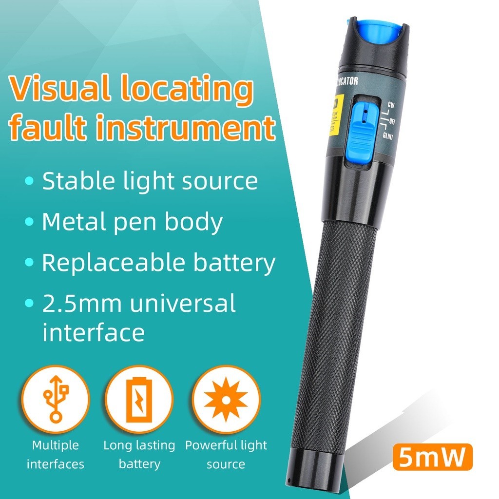 Visual Fault Locator 5KM/10KM/30KM/50KM Fiber Optic Cable Tester Tools ...