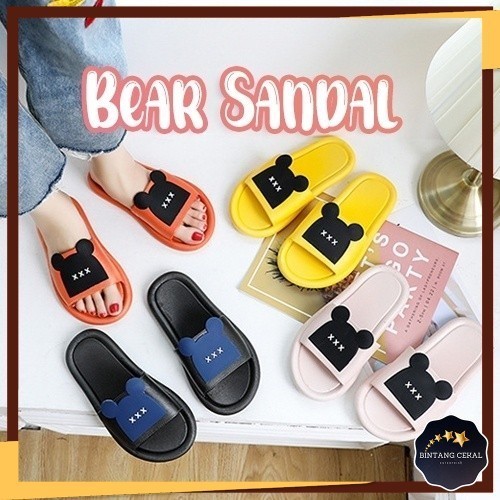 BC Women Slipper Flat Cartoon Cute Bear Rubber Non Slip Korean Fashion ...