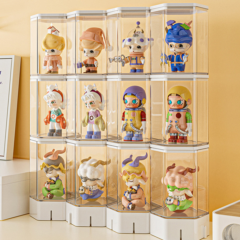 Transparent Acrylic Popmart Display Box Figurine Display Case Blind Box ...