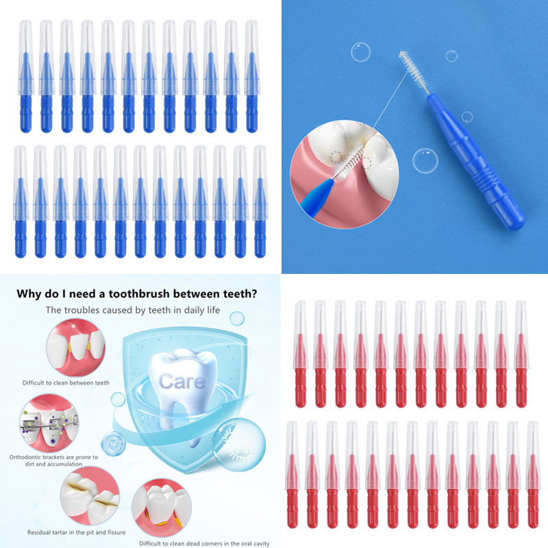 50pcs Dental Interdental Brush Dental Clean Between Tooth Cleaning Soft ...