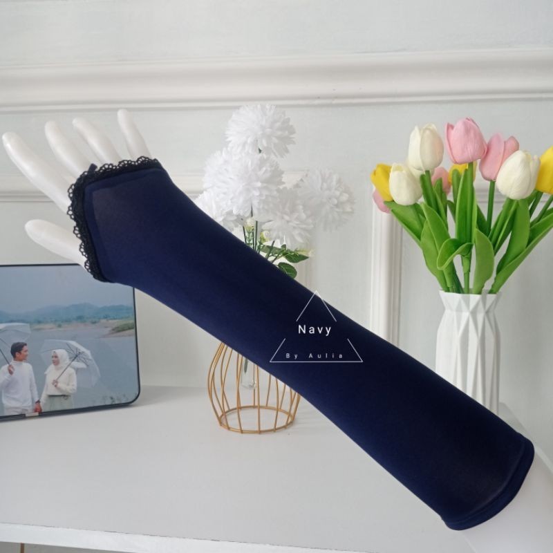 HITAM Starla Lace ring Handsock/Black Lace ring Cuff | Shopee Malaysia