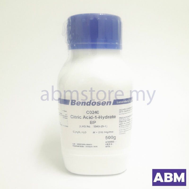 Citric Acid Monohydrate BP, Bendosen (500g) CAS No 5949-29-1 | Shopee Malaysia
