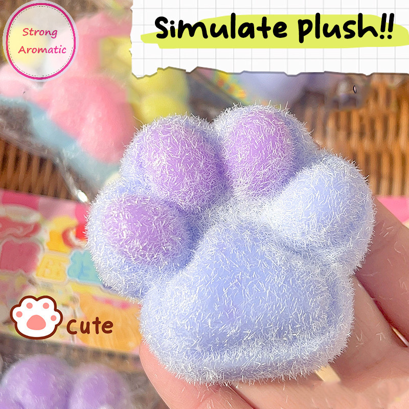 STRO Cat Paw Mochi Taba Squishy Fidget Toy Cute Plush Cat Paw Silicone ...