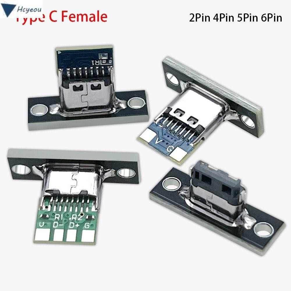 HCYEOU 10Pcs USB 3.1 Type C Socket, With Screw Fixing Plate 2Pin 4Pin ...