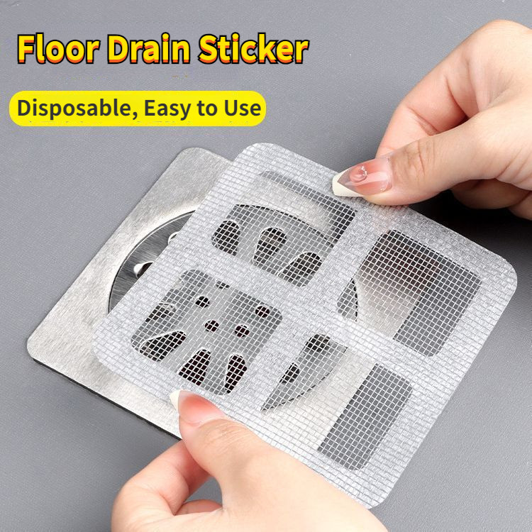 10pcs Set Disposable Floor Drain Sticker Kitchen Bathroom Drain Covers ...