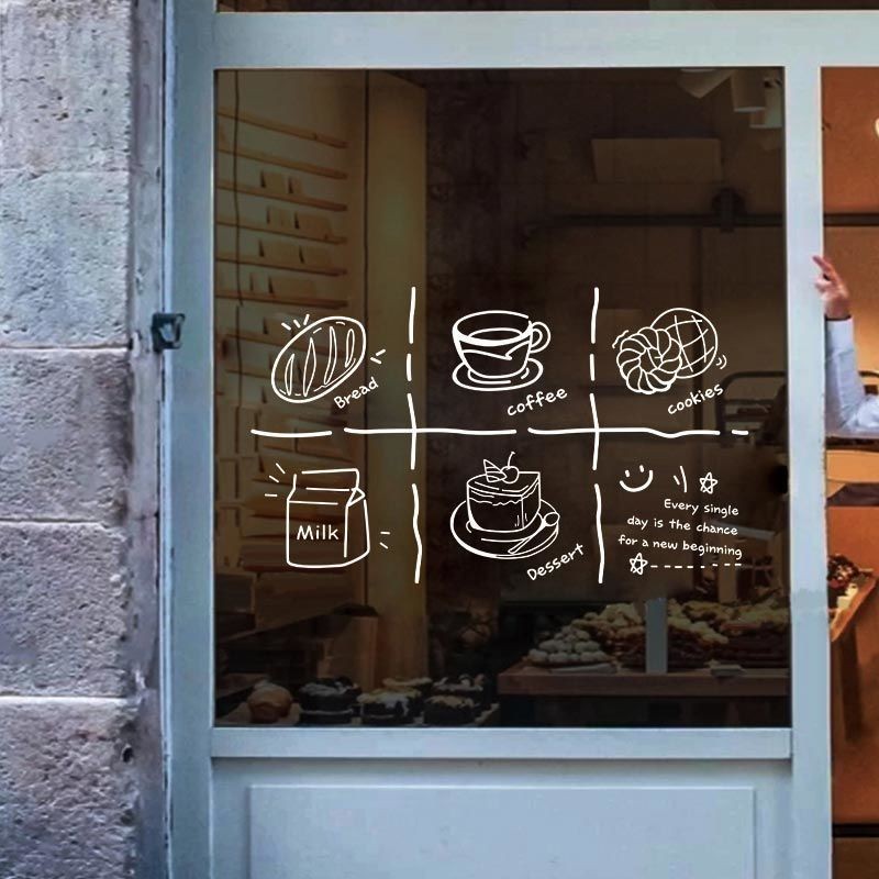 Glass Door Stickers Decorative Wall Stickers Cake Shop/Dessert Shop ...