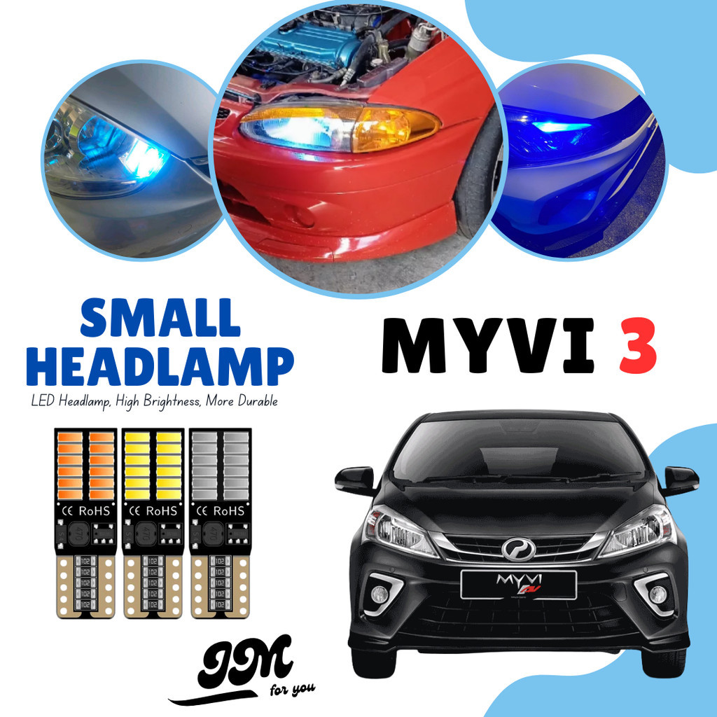 PERODUA MYVI 3 VVTi CVT SMALL HEAD LAMP LED BULB HeadLight Lampu Hujan ...