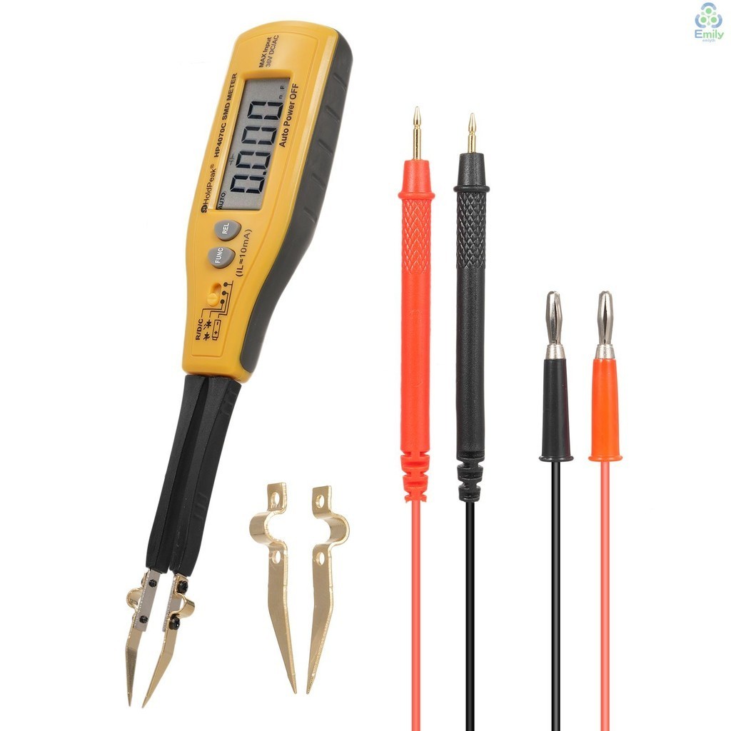 HoldPeak HP-4070C Handheld Smart SMD Tester Tweezers Resistor Capacitor ...
