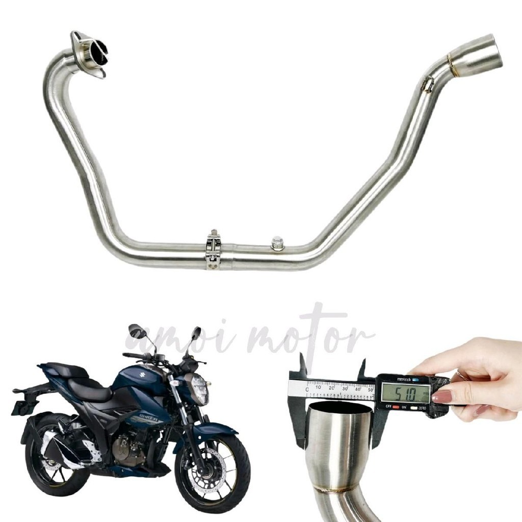 GIXXER 250 EXHAUST MANIFOLD 51MM STAINLESS STEEL EXHAUST PIPE GIXXER250 ...