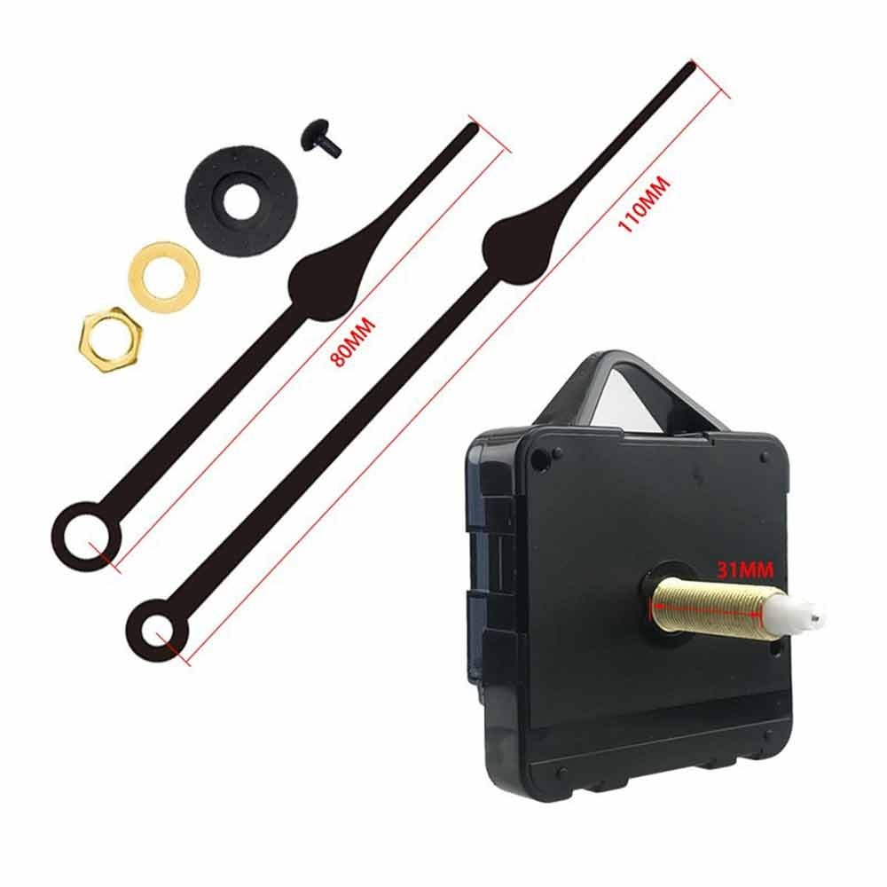DIY Quartz Clock Mechanism Movement with Large Black Hands Wall Clock ...