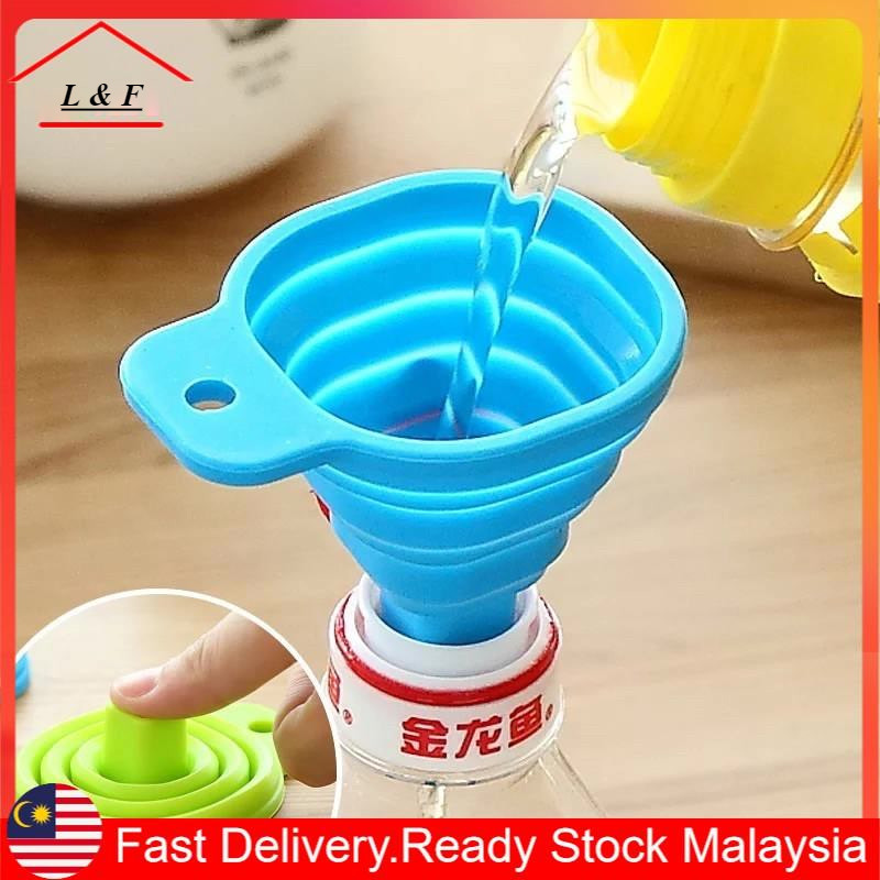 Collapsible Silicone Funnel Foldable Heat Resistant Practical Kitchen ...