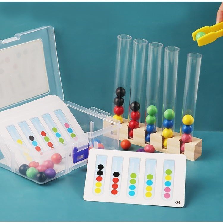 5 Test Tube Bead Clamping Educational Toy Concentration and Colour ...