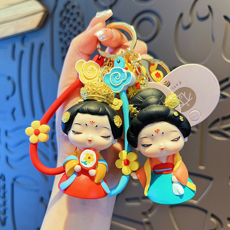Original Cute Tang Dynasty Chinese Style Hanfu Keychain/Cartoon Girl ...