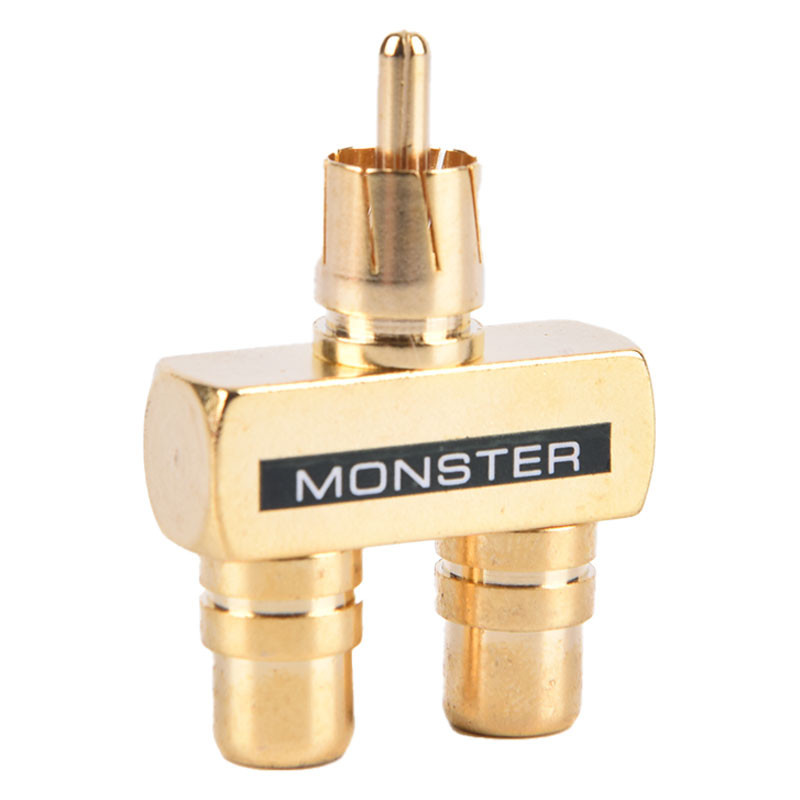 Copper Gold Plated RCA Audio Video Splitter 1 Male to 2 Female ...